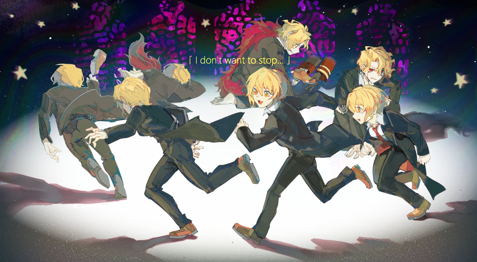 The Big ImageBoard (TBIB) - 1girl baihuahua5441 black jacket black pants blonde hair collared ...