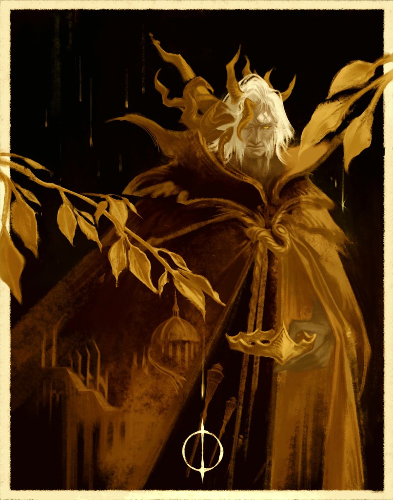 The Big ImageBoard (TBIB) - 1boy asymmetrical horns black background ...