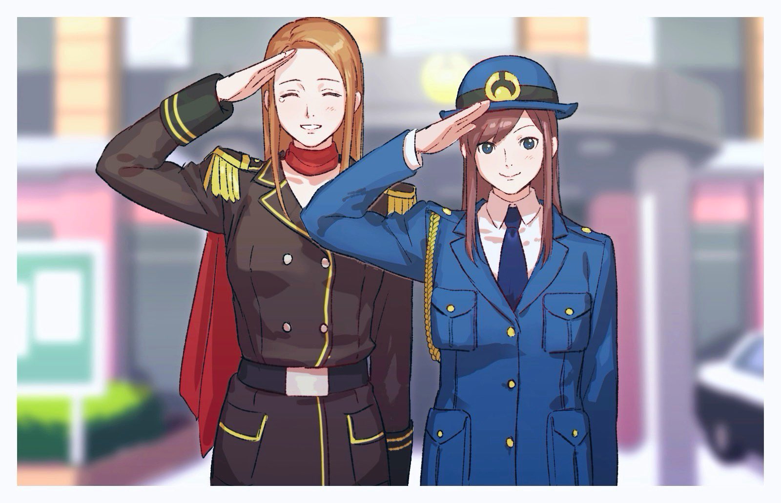 The Big ImageBoard (TBIB) - 2girls ace attorney aiguillette alternate costume belt belt buckle ...