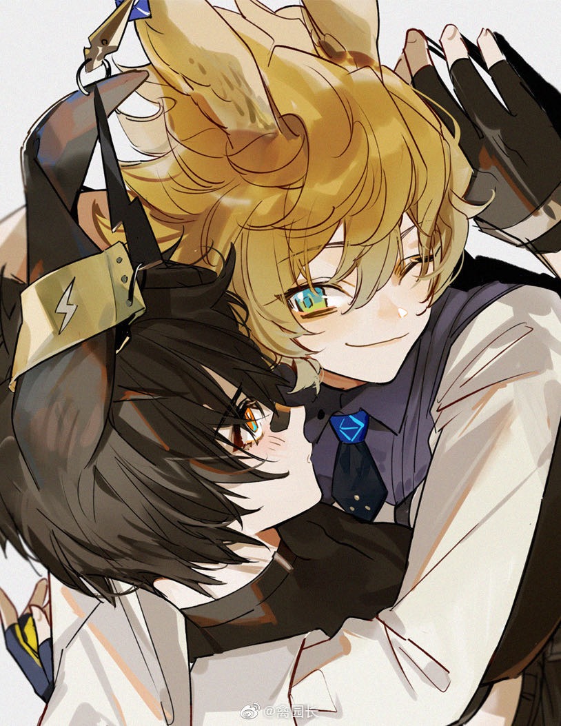 The Big ImageBoard (TBIB) - 2boys animal ears arknights ayerscarpe (arknights) bishounen black ...
