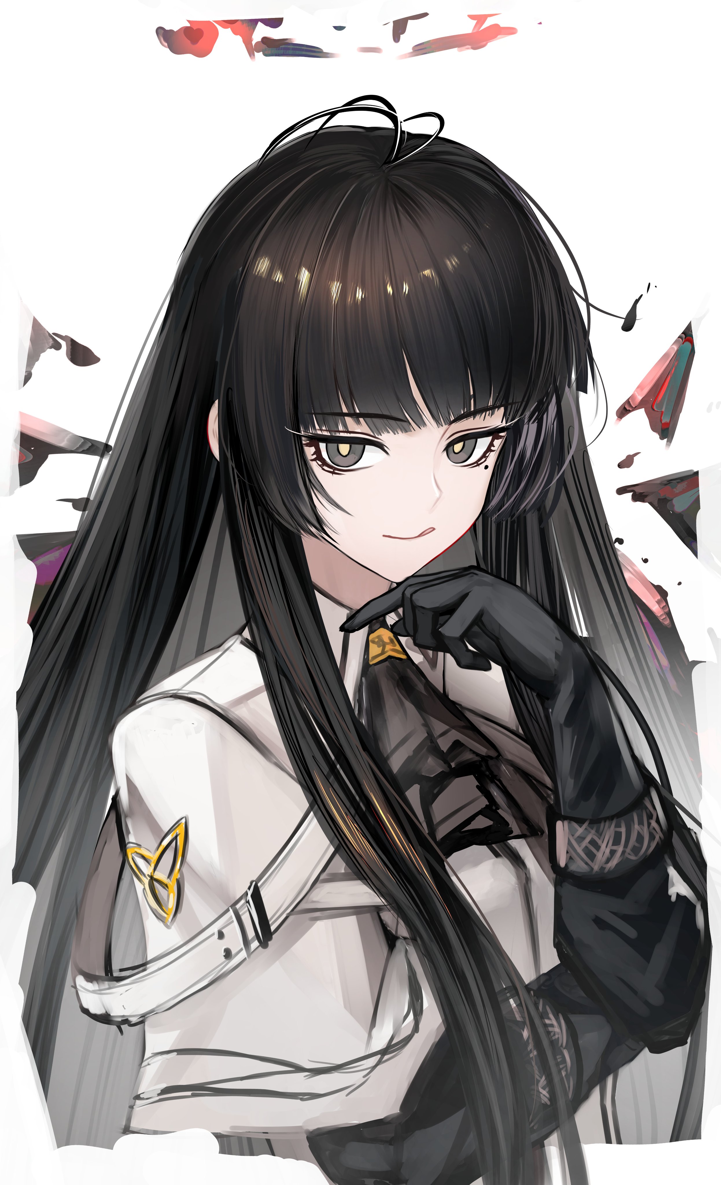 The Big ImageBoard (TBIB) - 1girl absurdres arknights ascot black ascot black eyes black gloves ...