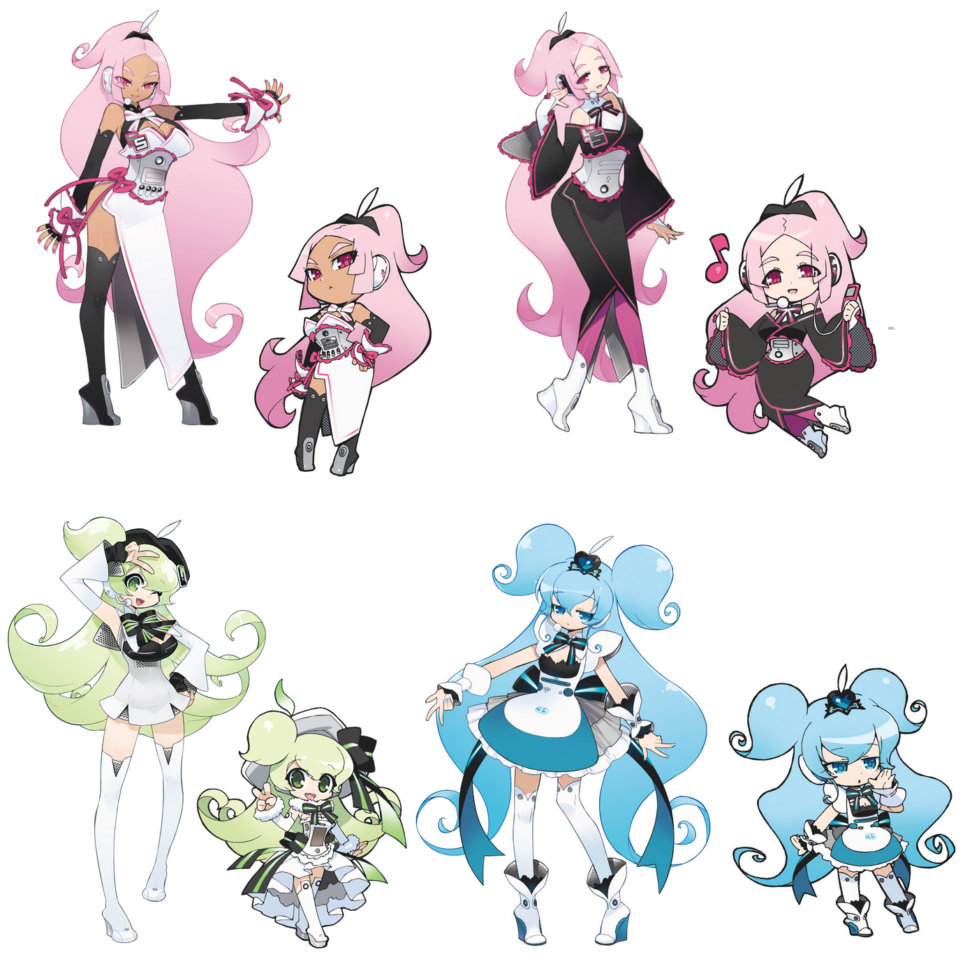 The Big ImageBoard (TBIB) - 4girls black hair blue eyes breasts chibi ...