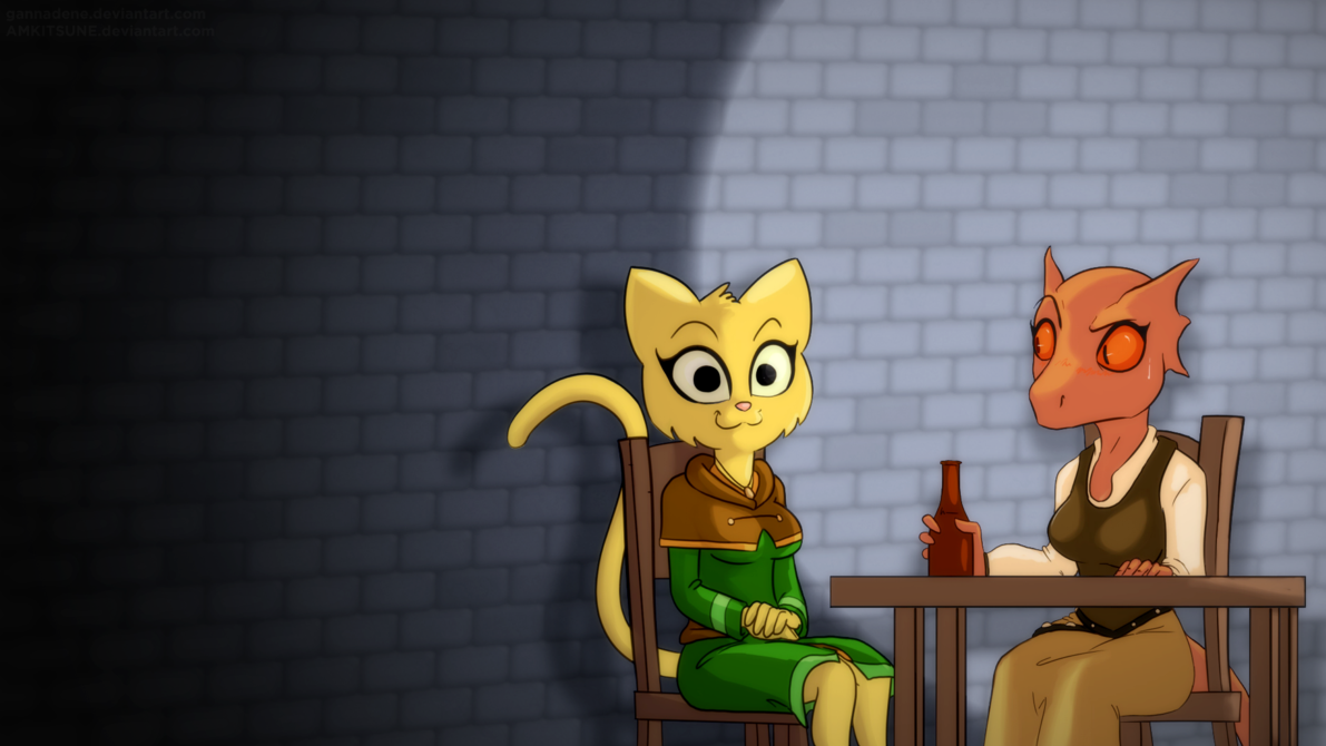 The Big ImageBoard (TBIB) - :3 alcohol amkitsune anthro argonian beverage bottle breasts chair ...