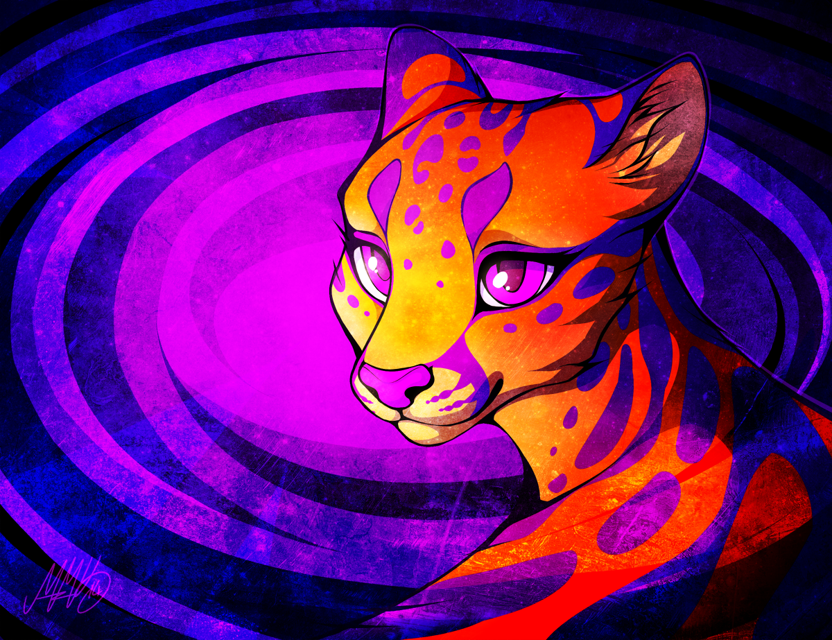 The Big ImageBoard (TBIB) - abstract background ambiguous gender colorful feline fur looking at ...