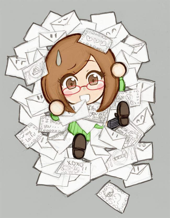 The Big ImageBoard (TBIB) - 1girl blush brown eyes brown hair glasses ...