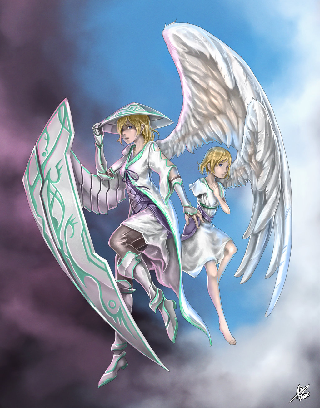 The Big Imageboard Tbib 2girls Amputee Angel Angel Wings