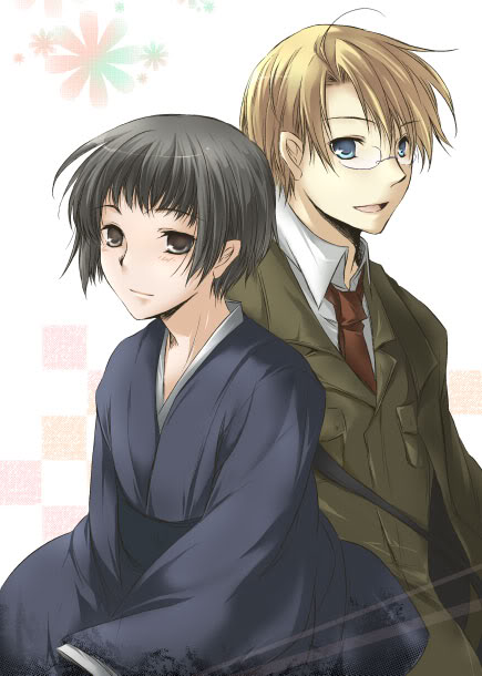 The Big ImageBoard (TBIB) - 2boys america (hetalia) axis powers hetalia black eyes black hair ...