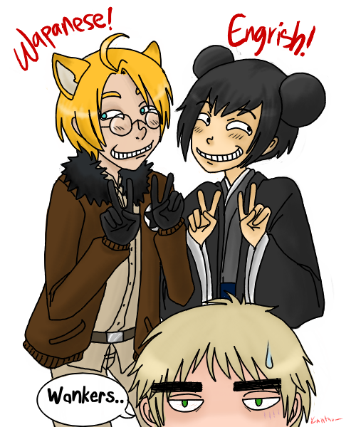 The Big ImageBoard (TBIB) - 3boys ahoge america (hetalia) animal ears aqua eyes axis powers ...
