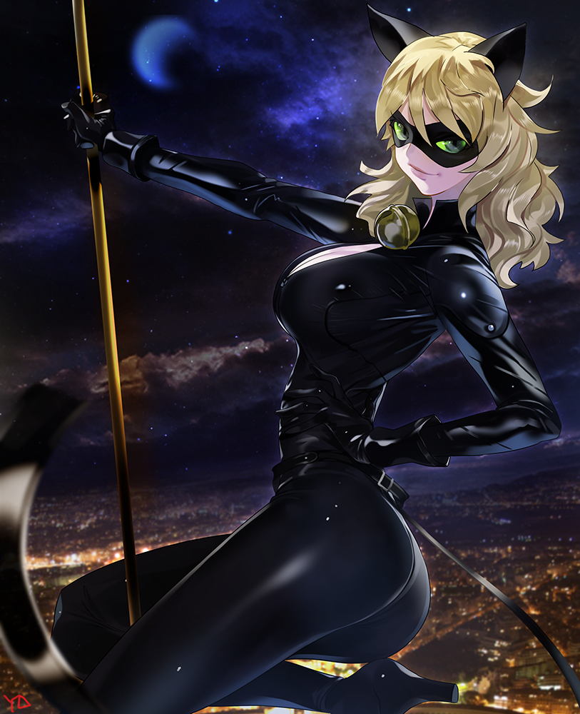 The Big ImageBoard (TBIB) - 1girl adrien agreste animal ears ass black bodysuit black gloves ...