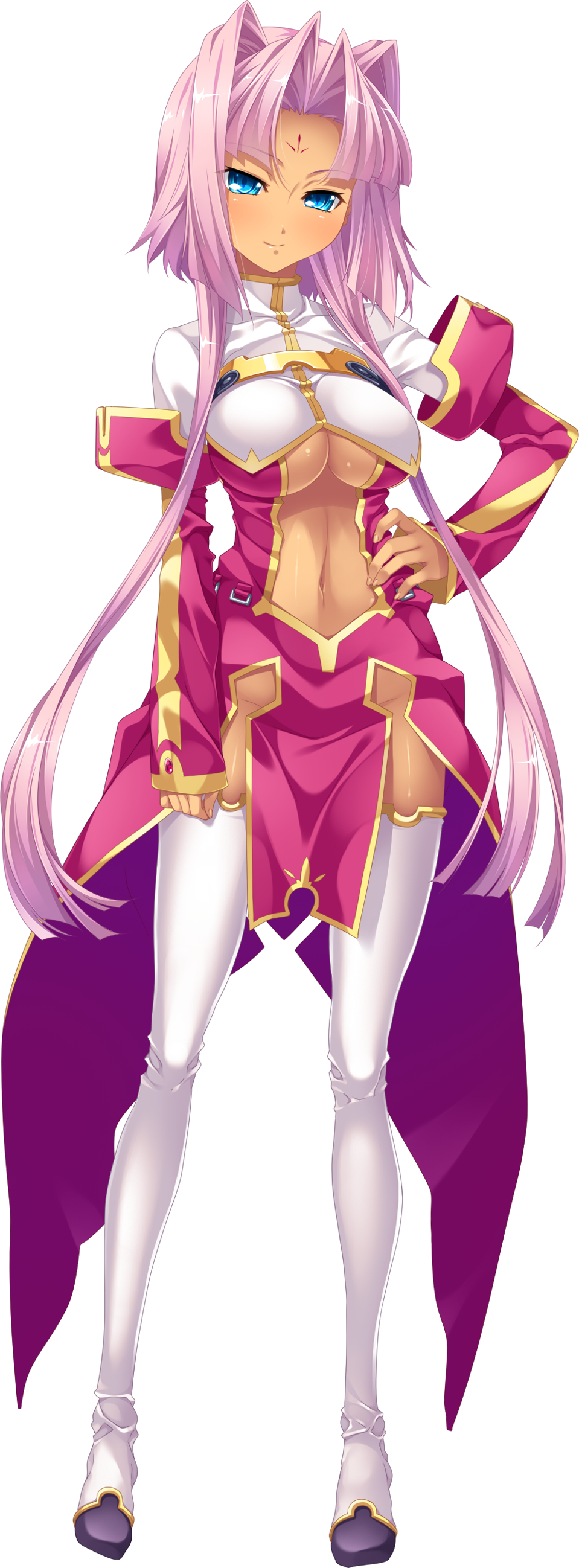 The Big Imageboard Tbib Absurdres Aqua Eyes Blue Eyes Blush Breasts Center Opening Cleavage