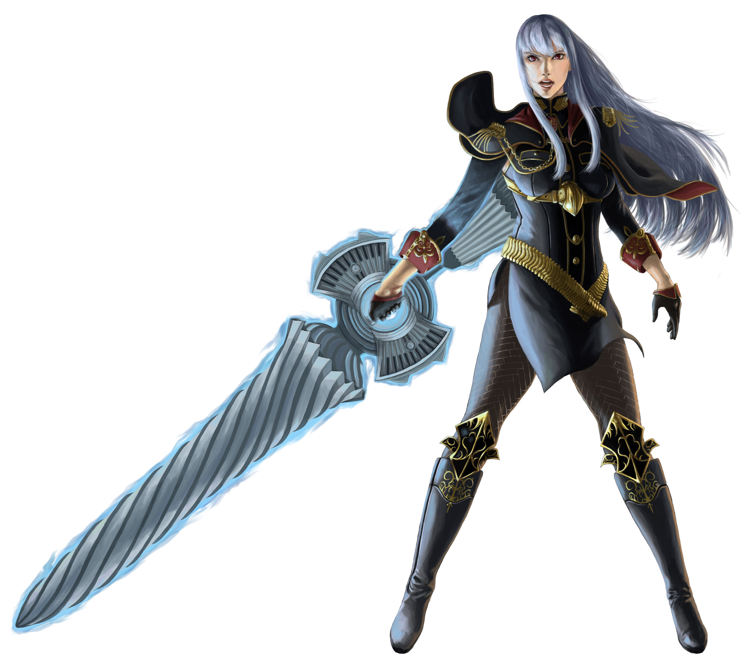 The Big ImageBoard (TBIB) - 1girl grey hair highres lance military ...