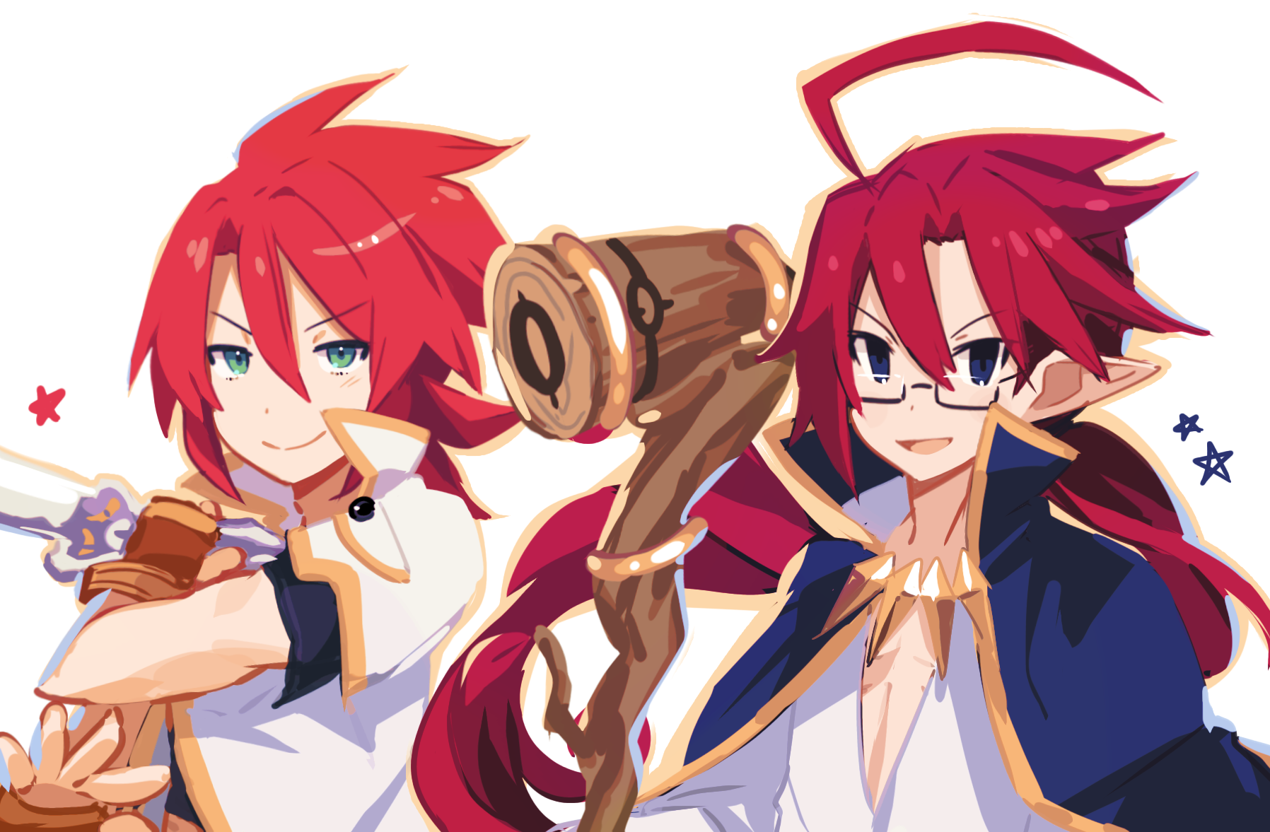 The Big ImageBoard (TBIB) - 2boys adell (disgaea) ahoge blue eyes demon ...