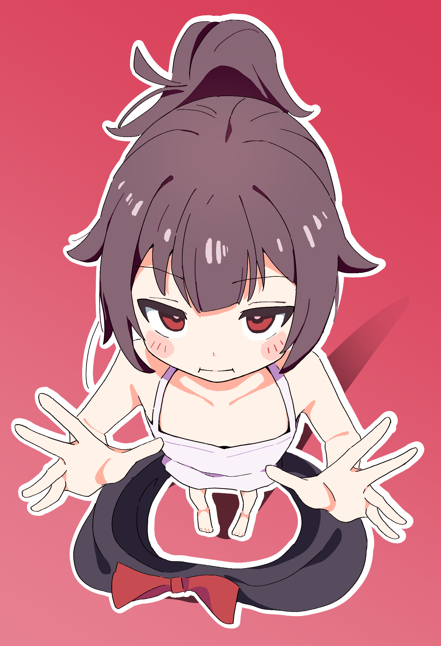 The Big ImageBoard (TBIB) - 1girl :i alternate hairstyle bare arms barefoot blunt bangs blush ...