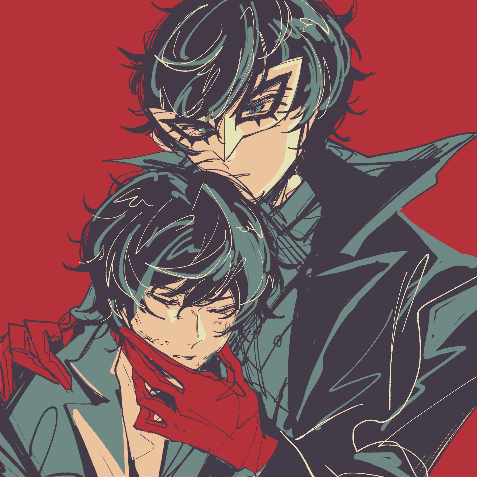 The Big ImageBoard (TBIB) - 2boys amamiya ren black coat black hair blue eyes catrom nya coat ...