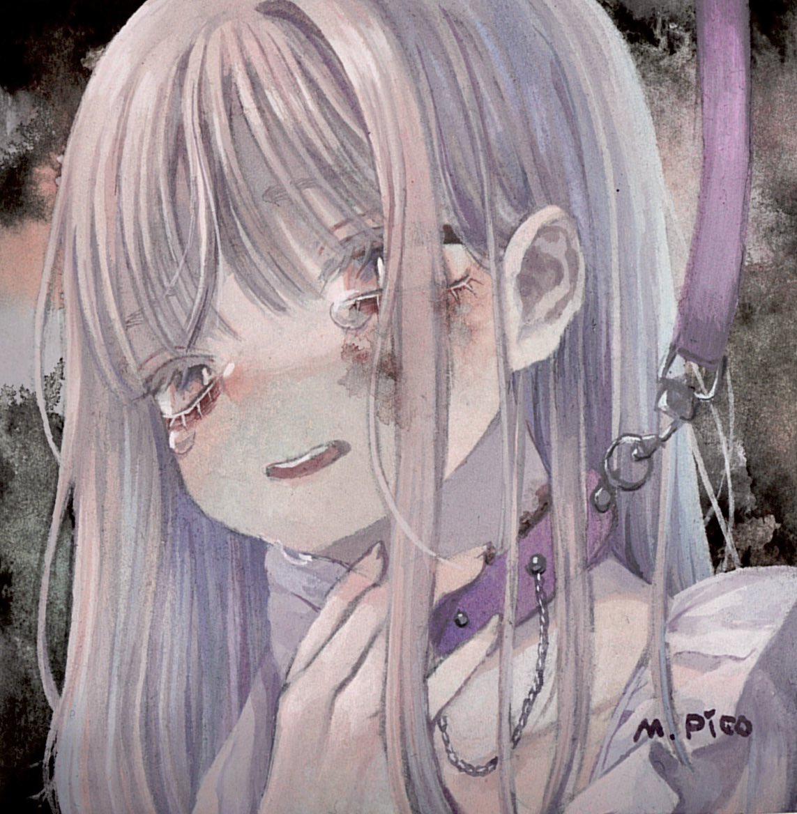 The Big ImageBoard (TBIB) - 1girl animal collar bright pupils bruise bruise on face closed mouth ...