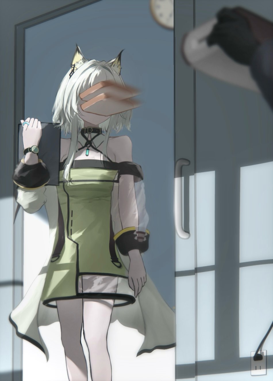 The Big ImageBoard (TBIB) - 1girl 1other ambiguous gender animal ears arknights bare shoulders ...