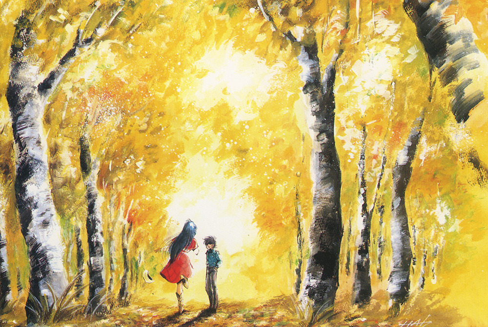 The Big ImageBoard (TBIB) - 1980s (style) 1boy 1girl autumn autumn leaves black hair choujikuu ...