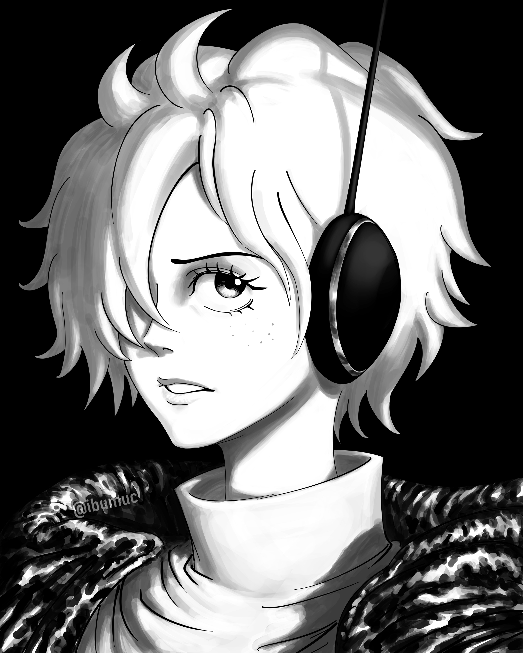 The Big ImageBoard (TBIB) - 1girl absurdres alternate hair color artist name black background ...