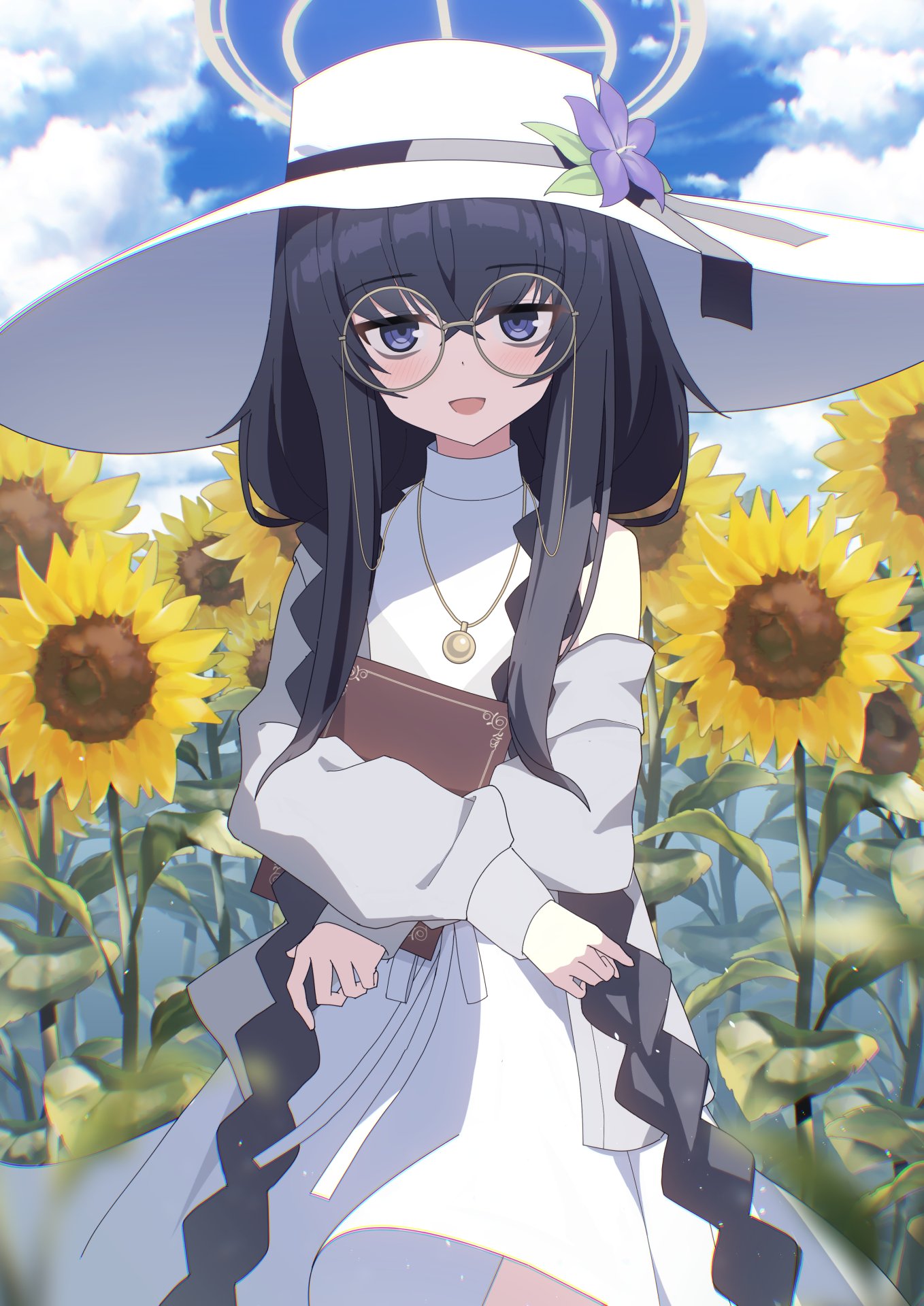 The Big ImageBoard (TBIB) - 1girl alternate costume bags under eyes black hair blue archive book ...