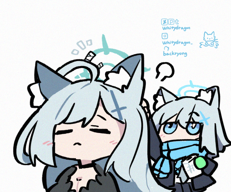 The Big ImageBoard (TBIB) - 2girls ahoge animal ear fluff animal ears artist name bandages black ...