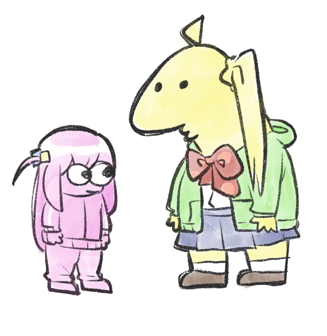 The Big ImageBoard (TBIB) - 2boys ahoge blonde hair blue skirt bocchi ...