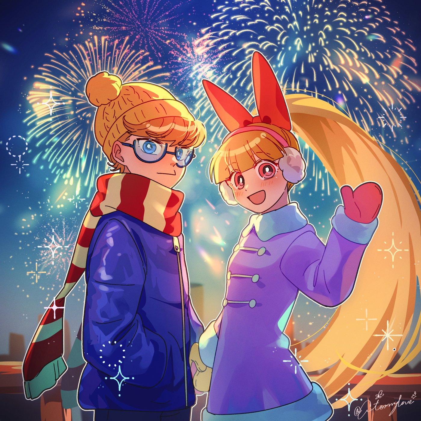 The Big ImageBoard (TBIB) - 1boy 1girl aitommylove blossom (ppg) blue ...