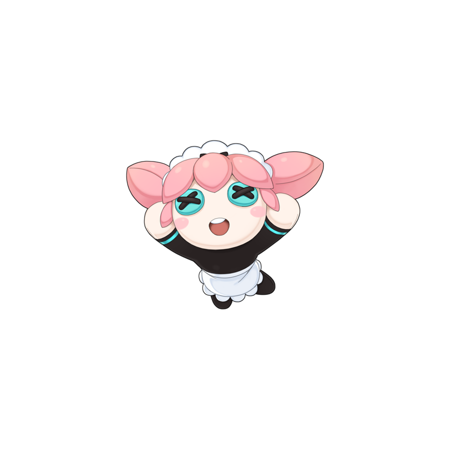 The Big ImageBoard (TBIB) - 1girl apron black dress blush blush stickers button eyes buttons ...