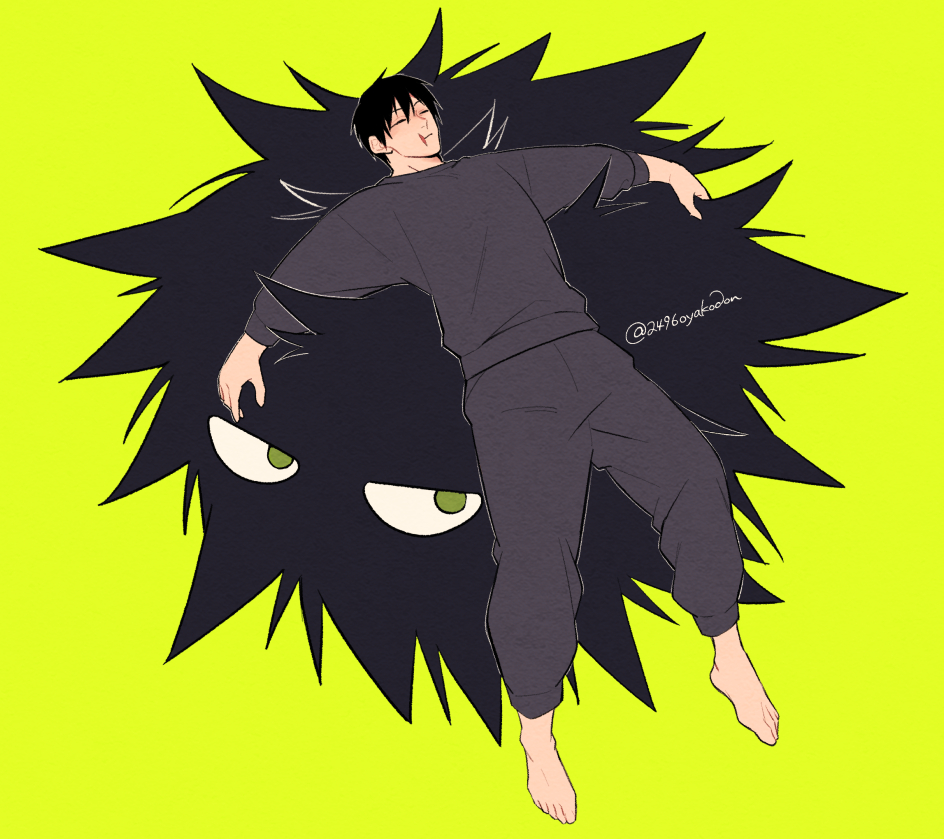 The Big ImageBoard (TBIB) - 1boy 1other 2496oyakodon artist name barefoot black hair black pants ...