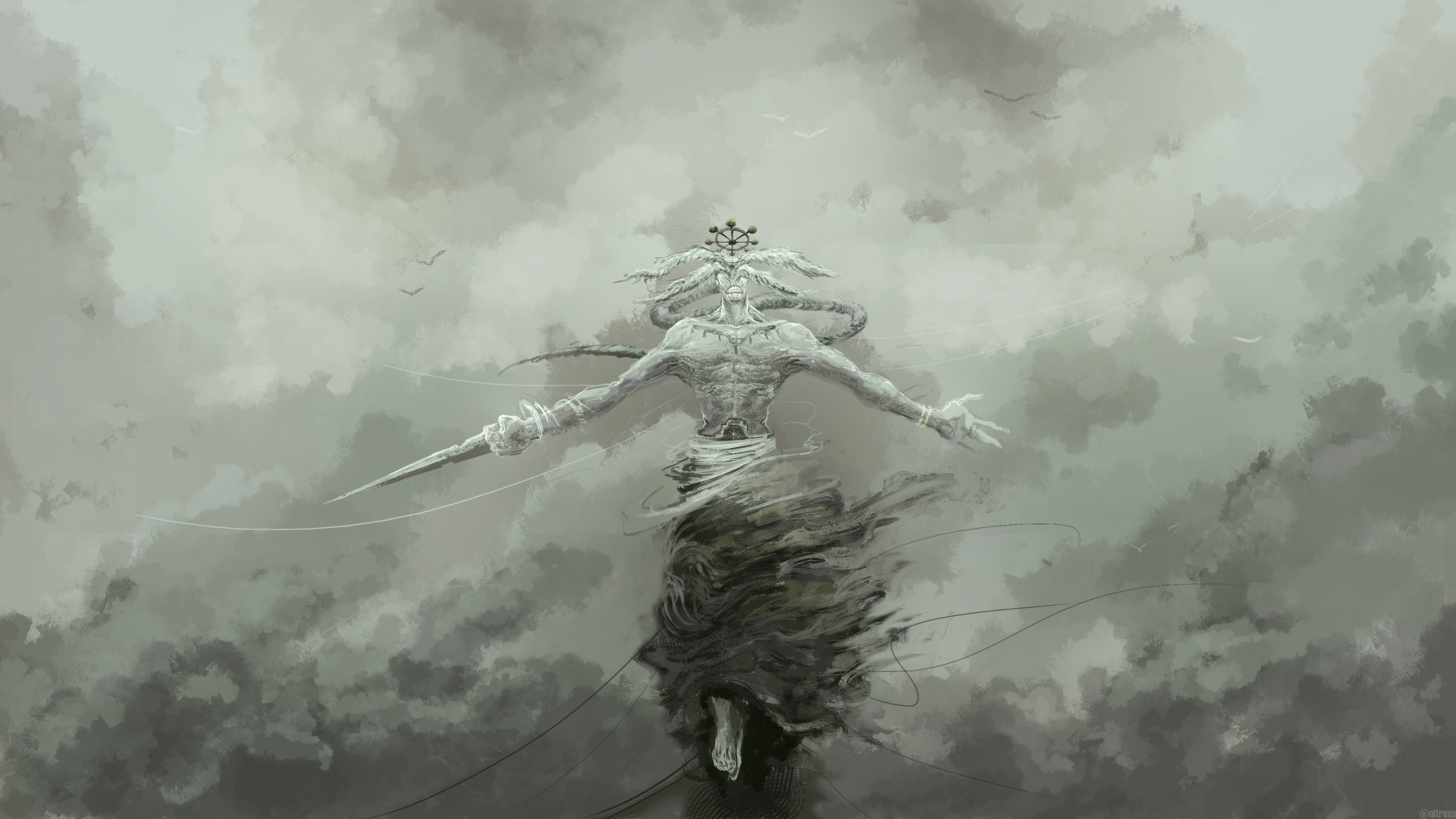 The Big ImageBoard (TBIB) - 1boy absurdres eight-handed wheel floating ...