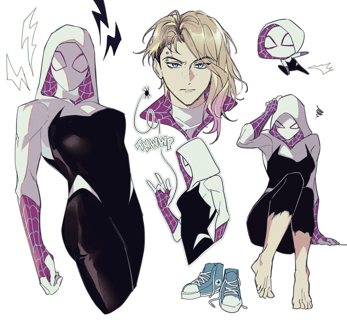 The Big ImageBoard (TBIB) - 1girl black bodysuit blonde hair blue eyes bodysuit eyebrow piercing ...