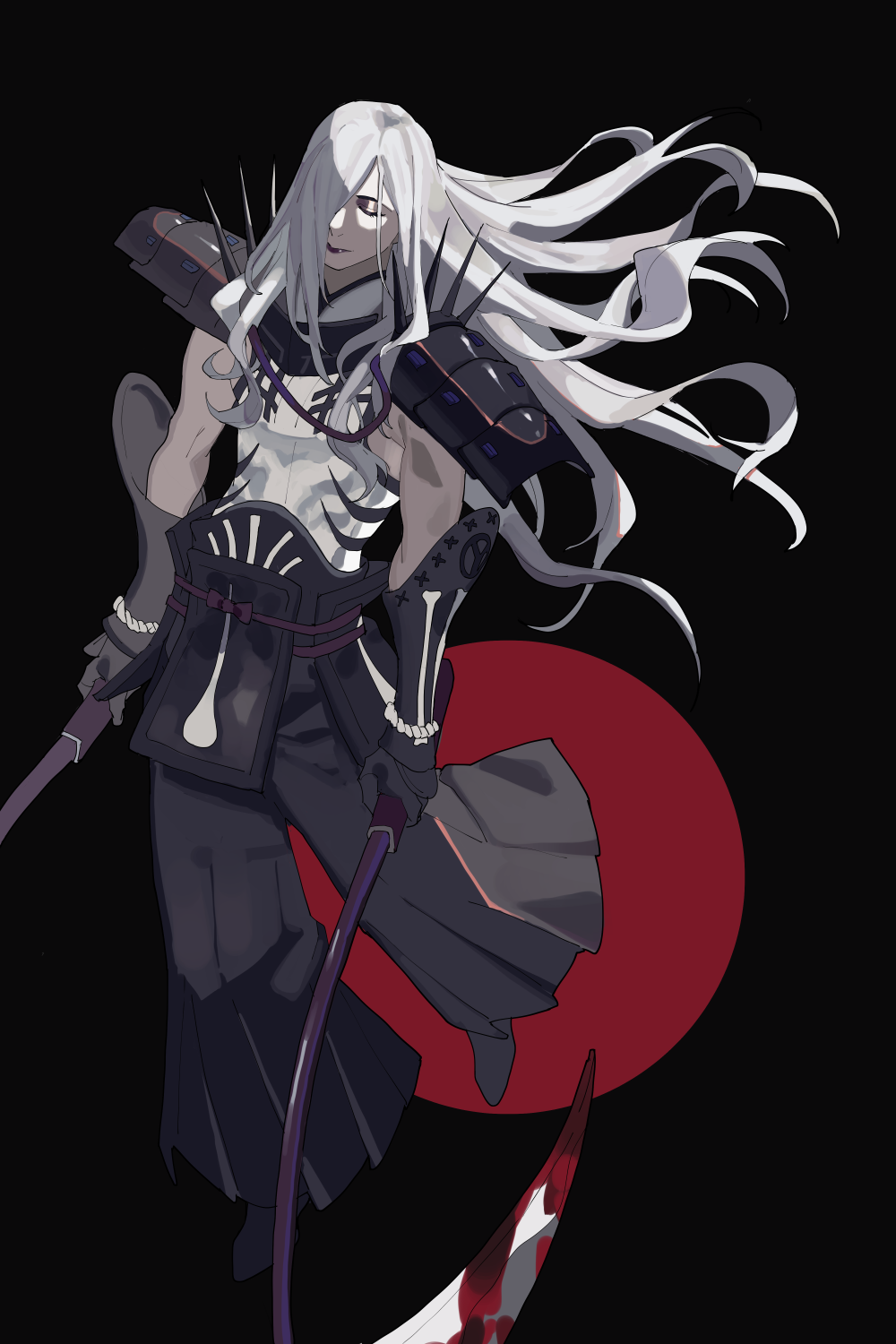 The Big ImageBoard (TBIB) - 1boy akechi mitsuhide (sengoku basara) armor black background black ...