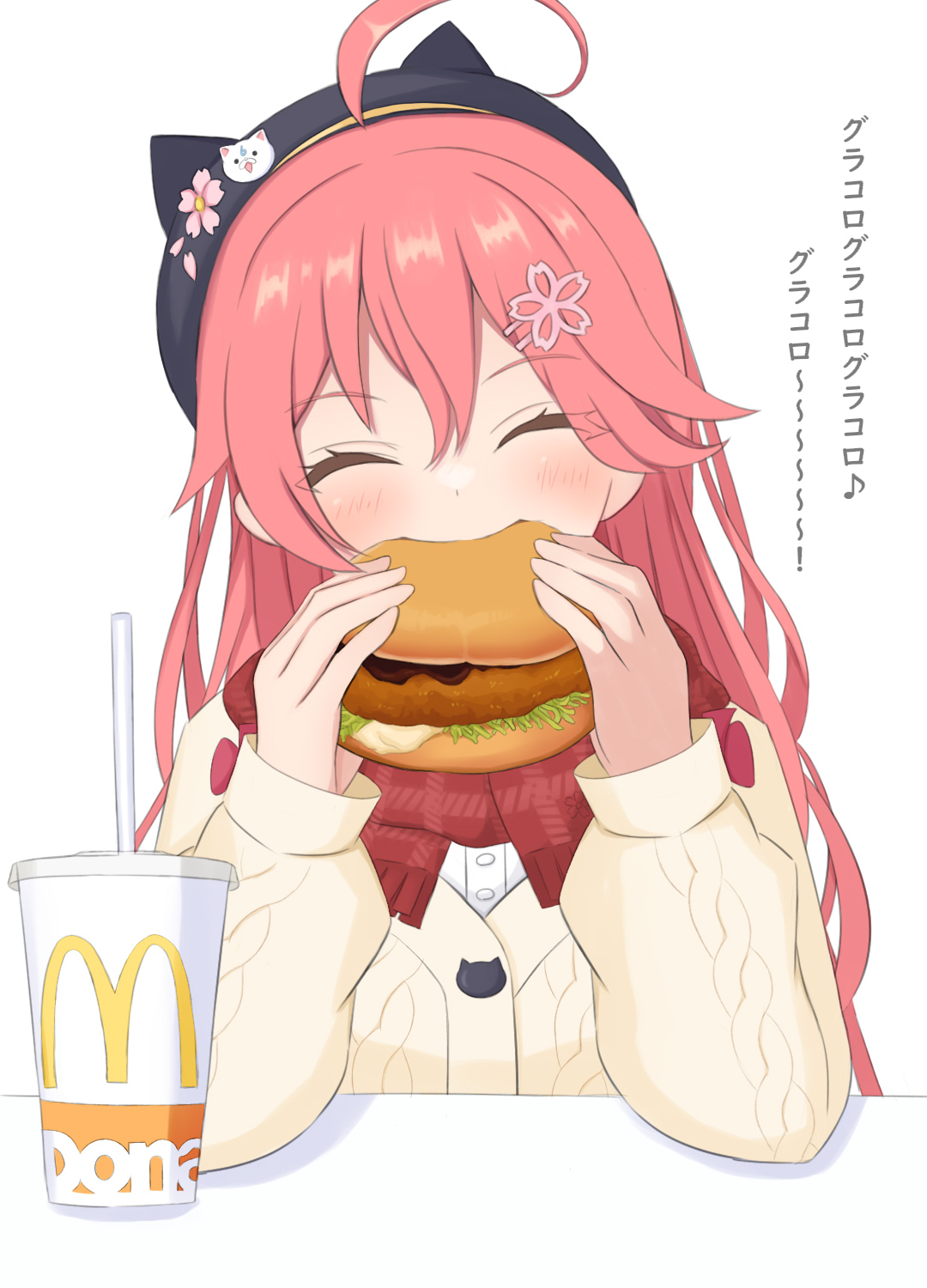 The Big ImageBoard (TBIB) - 1girl 35p (sakura miko) ahoge beret black ...