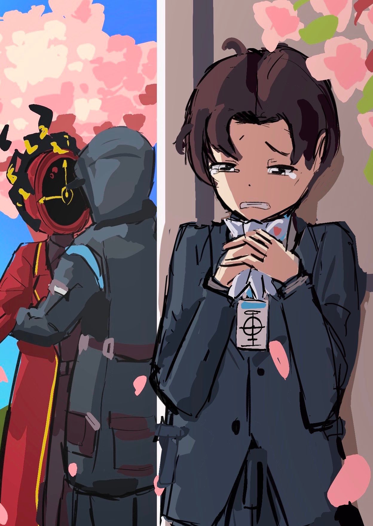 The Big ImageBoard (TBIB) - 1boy 2others arknights belt black coat black shirt black suit blue ...