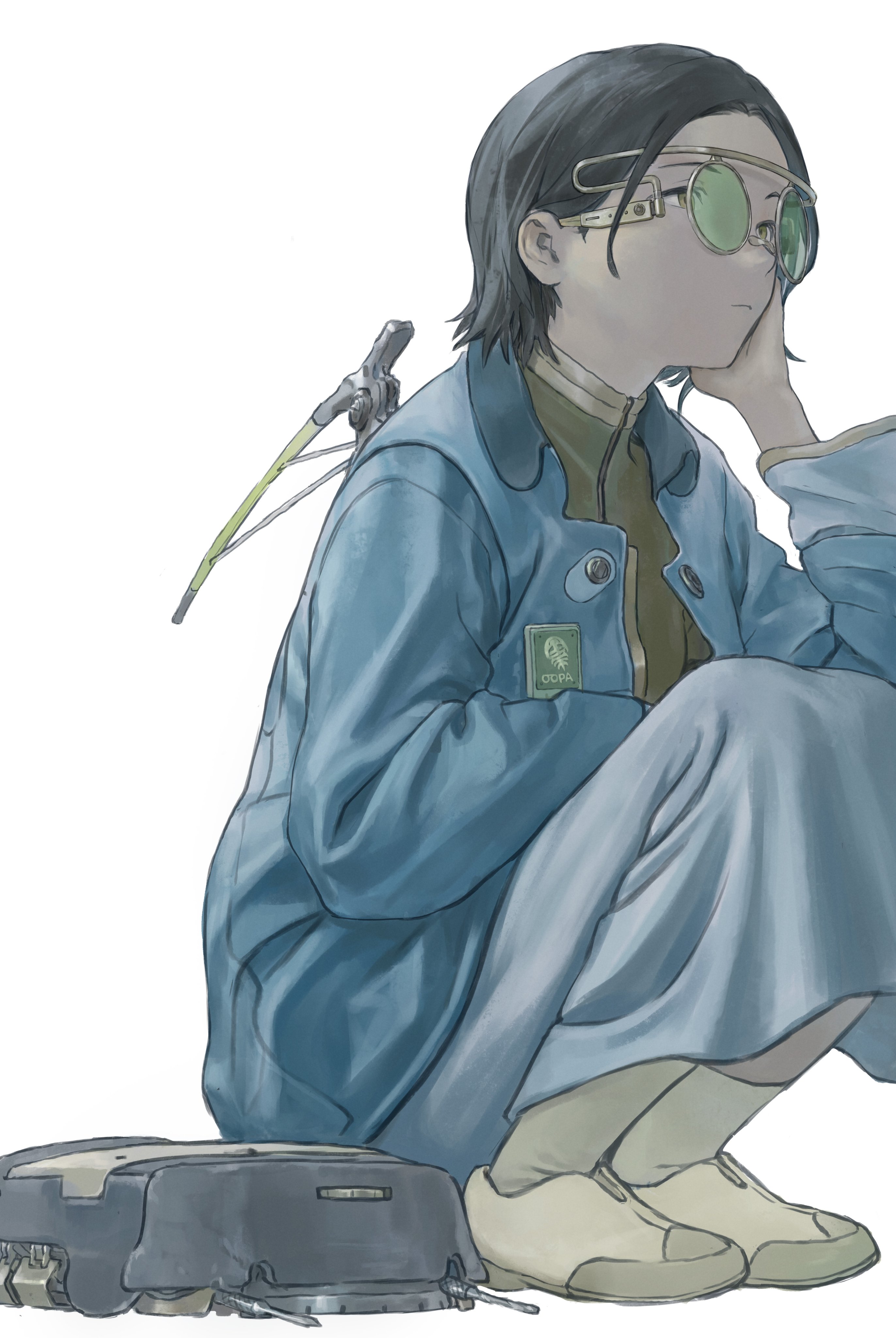 The Big ImageBoard (TBIB) - 1girl absurdres black hair blue jacket blue skirt chenrong96 closed ...