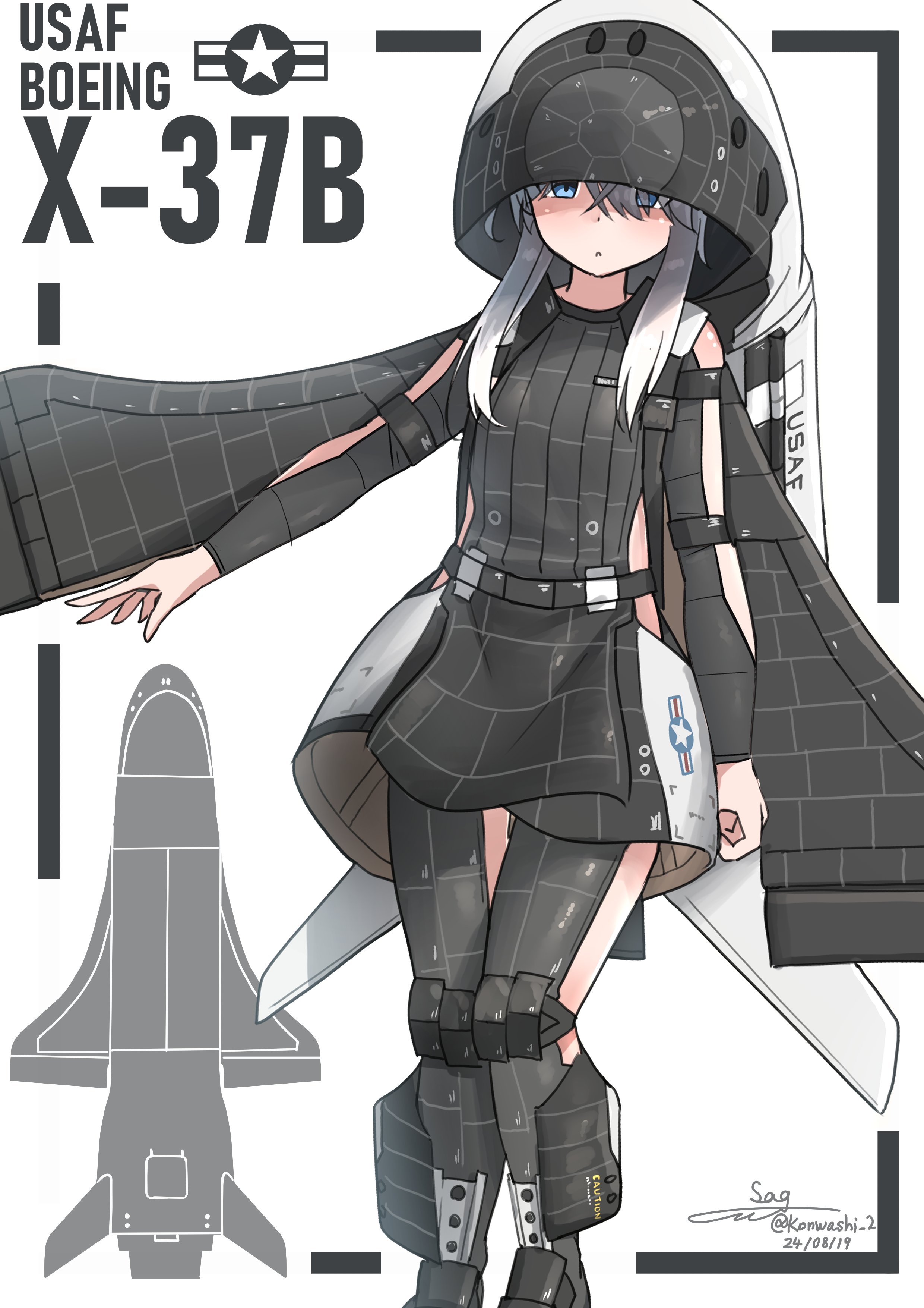 The Big ImageBoard (TBIB) - 1girl absurdres aircraft artist name boeing boeing x-37 dated grey ...