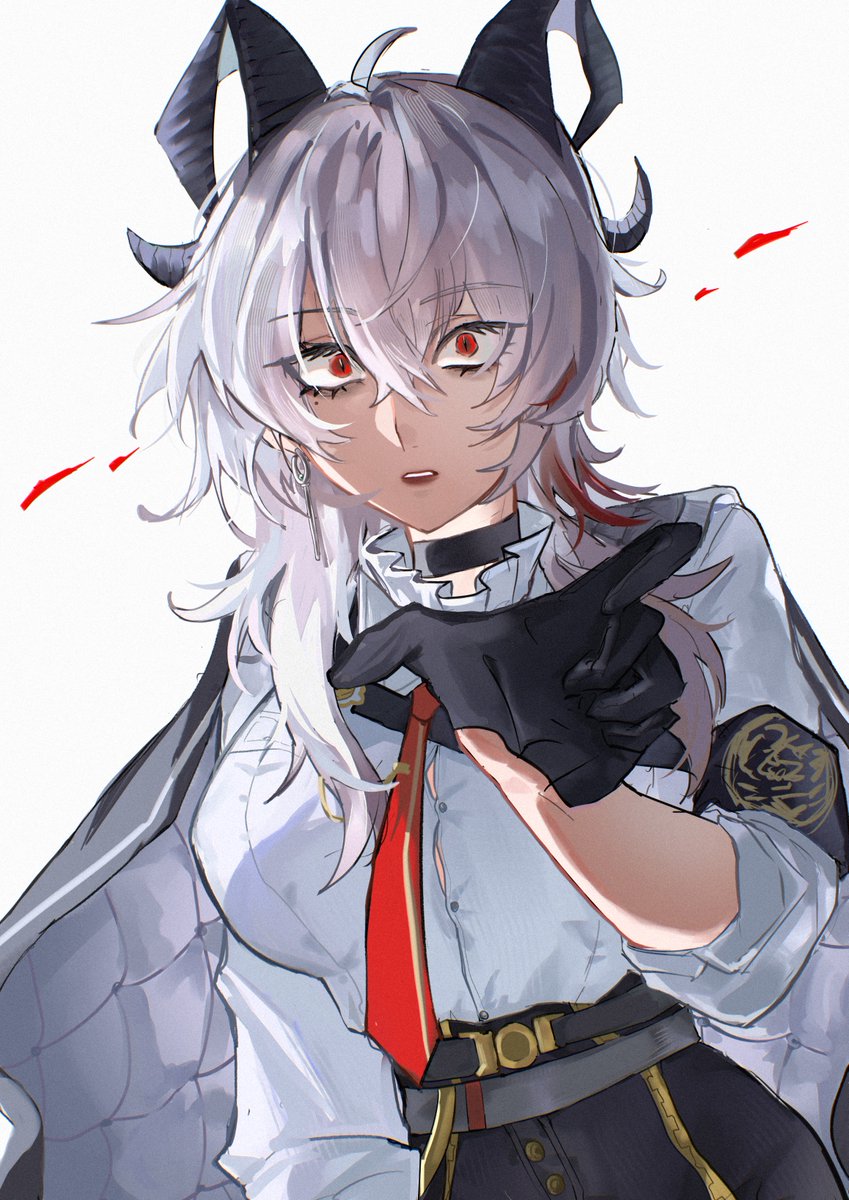 The Big ImageBoard (TBIB) - 1girl armband black armband black choker black gloves black horns ...