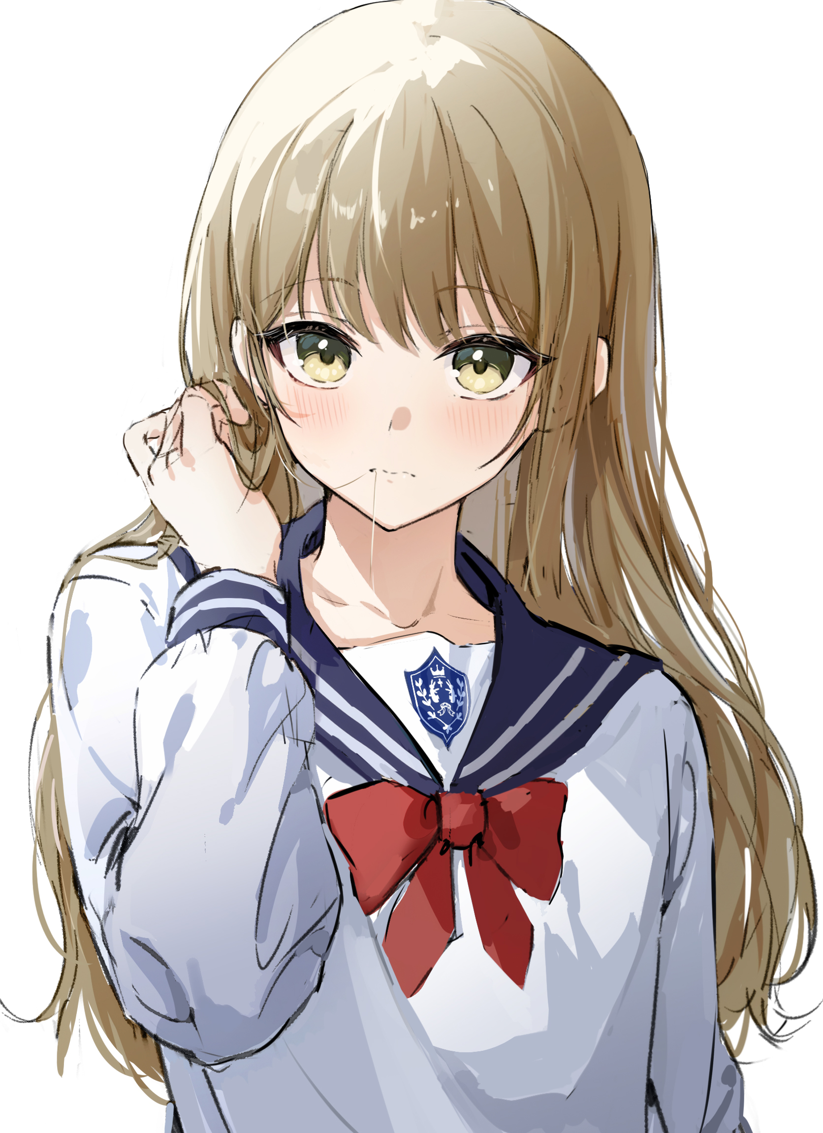 The Big ImageBoard (TBIB) - 1boy blue sailor collar blush bow brown ...