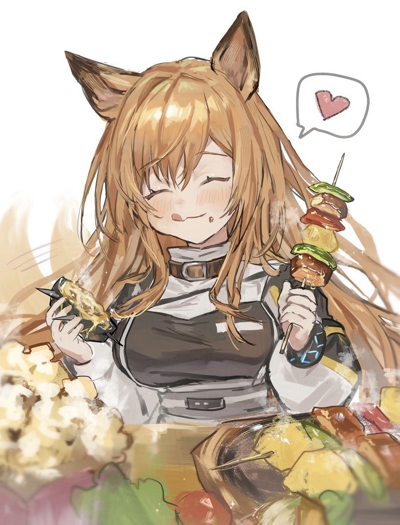 The Big ImageBoard (TBIB) - 1girl :q ^ ^ arknights blush brown hair ceobe (arknights) closed ...