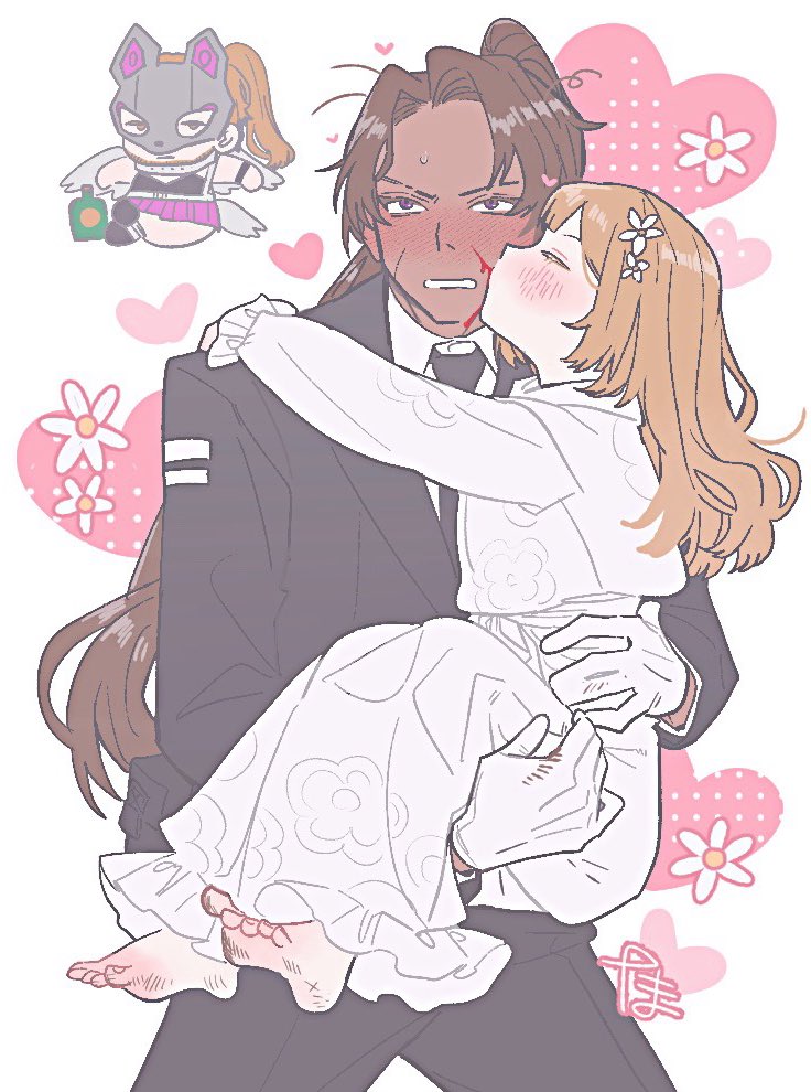 The Big ImageBoard (TBIB) - 1girl 2boys aged down barefoot black jacket ...