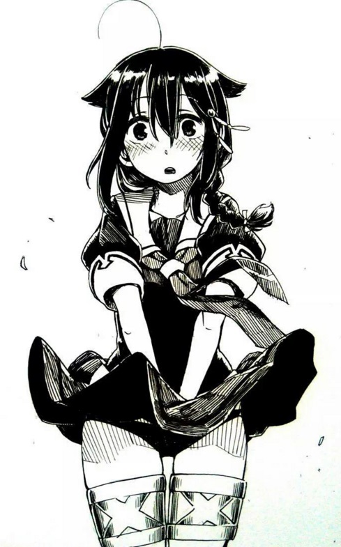 The Big Imageboard Tbib 1girl Ahoge Black Panties Blush Braid Gouta