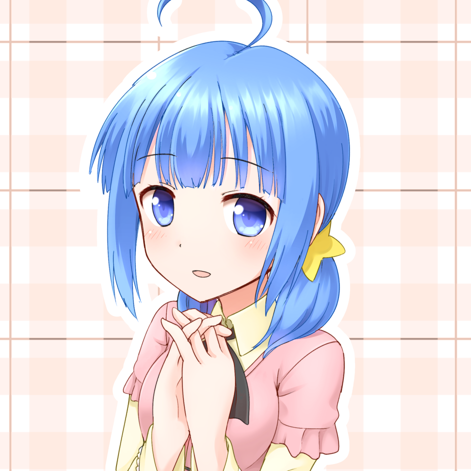 The Big ImageBoard (TBIB) - 1girl :d ahoge black ribbon blue eyes blue ...