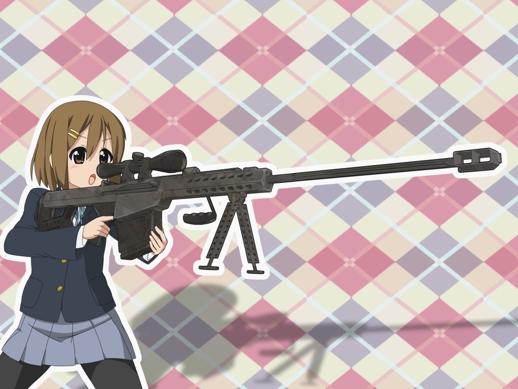 The Big ImageBoard (TBIB) - 1girl :o anti-materiel rifle bipod commentary request gun hair ...