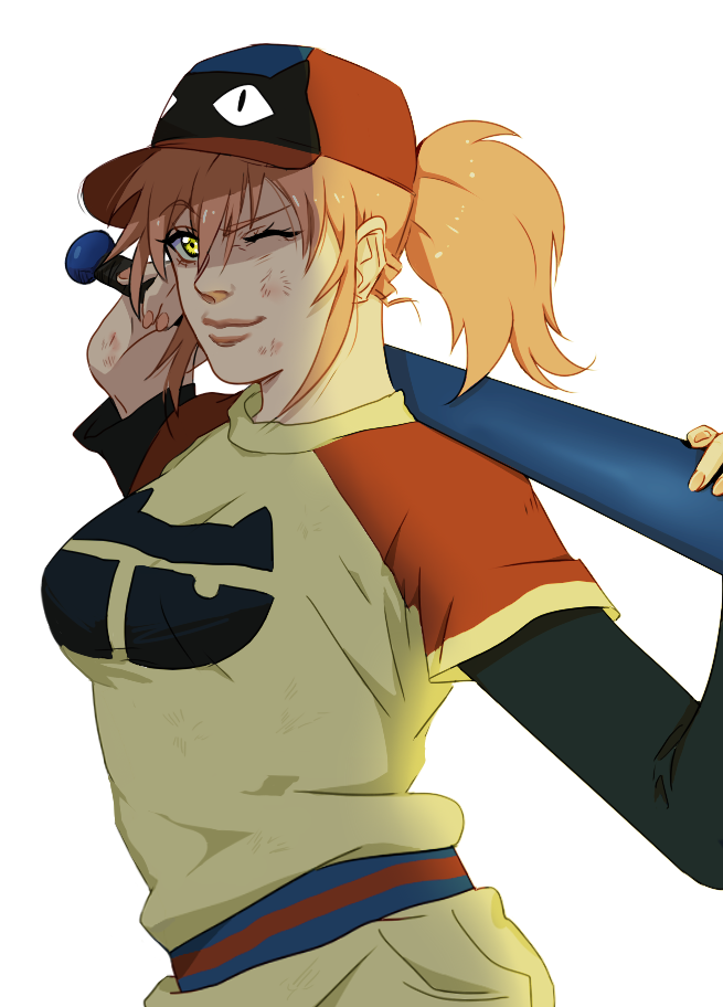 The Big ImageBoard (TBIB) - 1girl baseball bat baseball cap baseball uniform bruise commentary ...