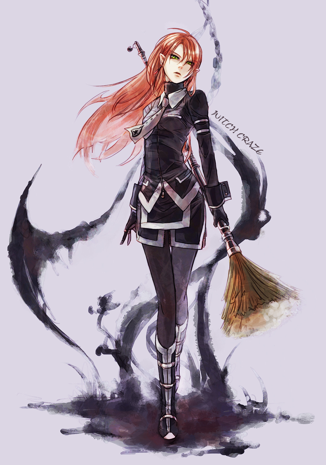 The Big ImageBoard (TBIB) - 1girl boots broom commentary request copyright request ...