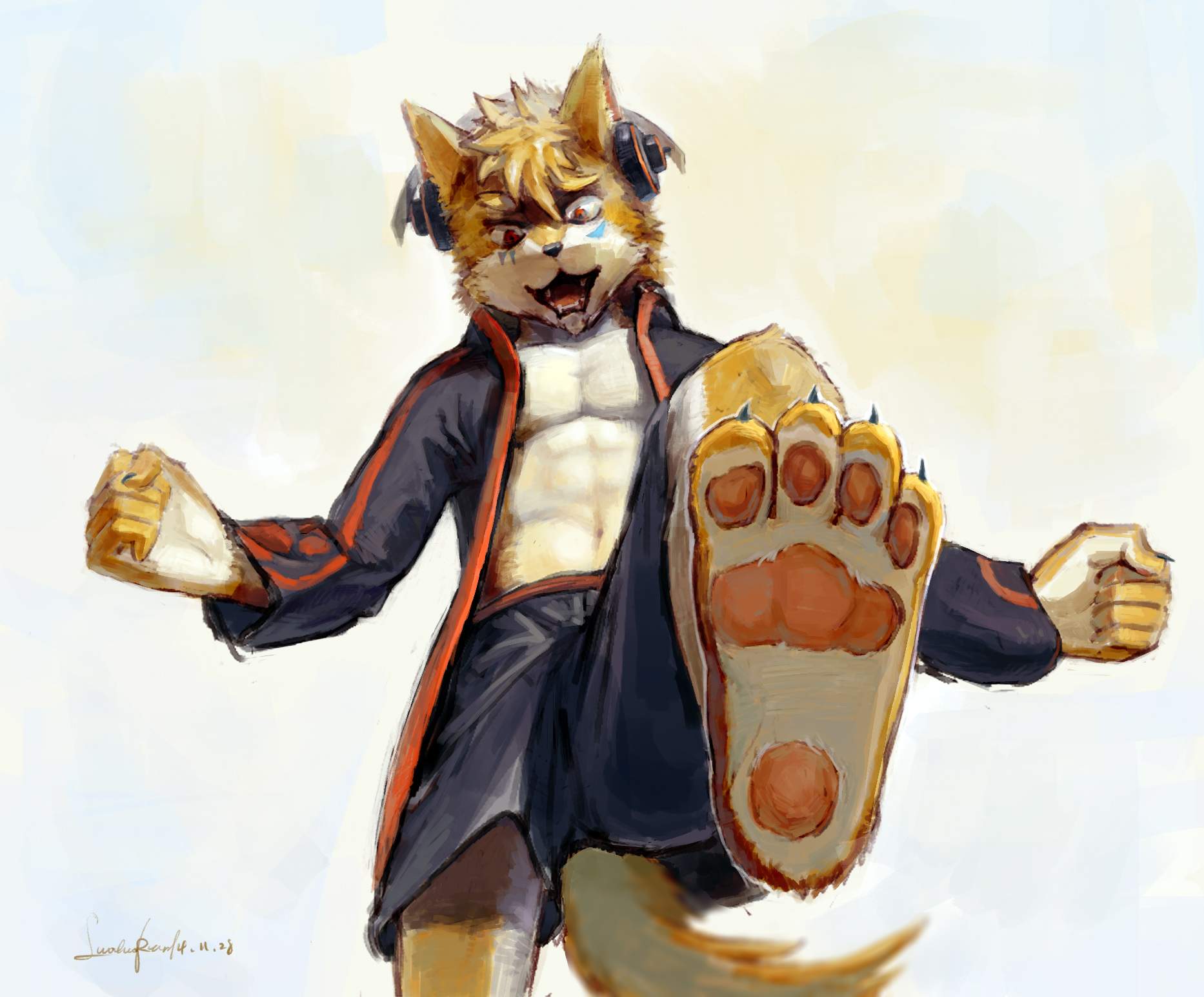 The Big ImageBoard (TBIB) - 4 toes anthro barefoot canid canine canis claws clothed clothing ...