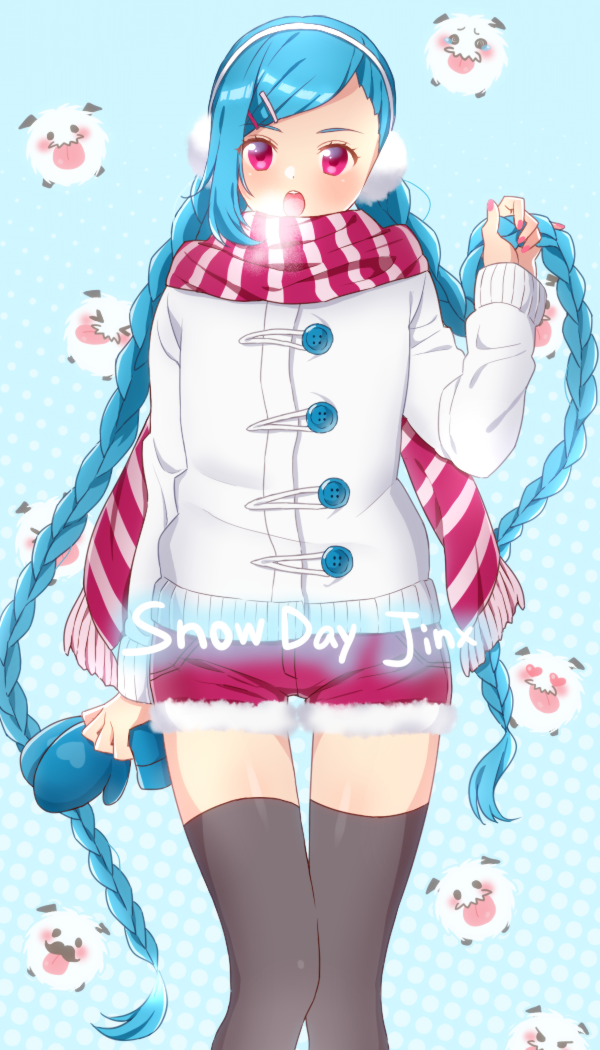 The Big ImageBoard (TBIB) - 1girl blue hair braid coat gloves jinx ...