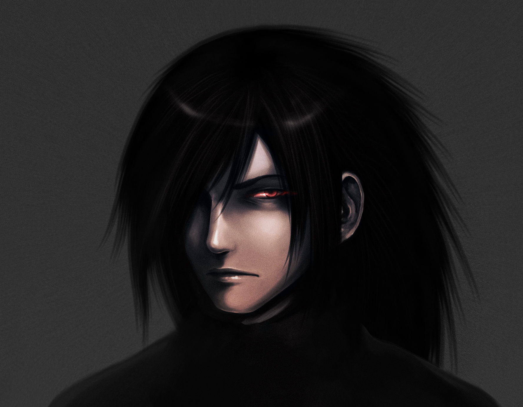 The Big ImageBoard (TBIB) - 1boy long hair naruto red eyes simple background solo tagme uchiha ...