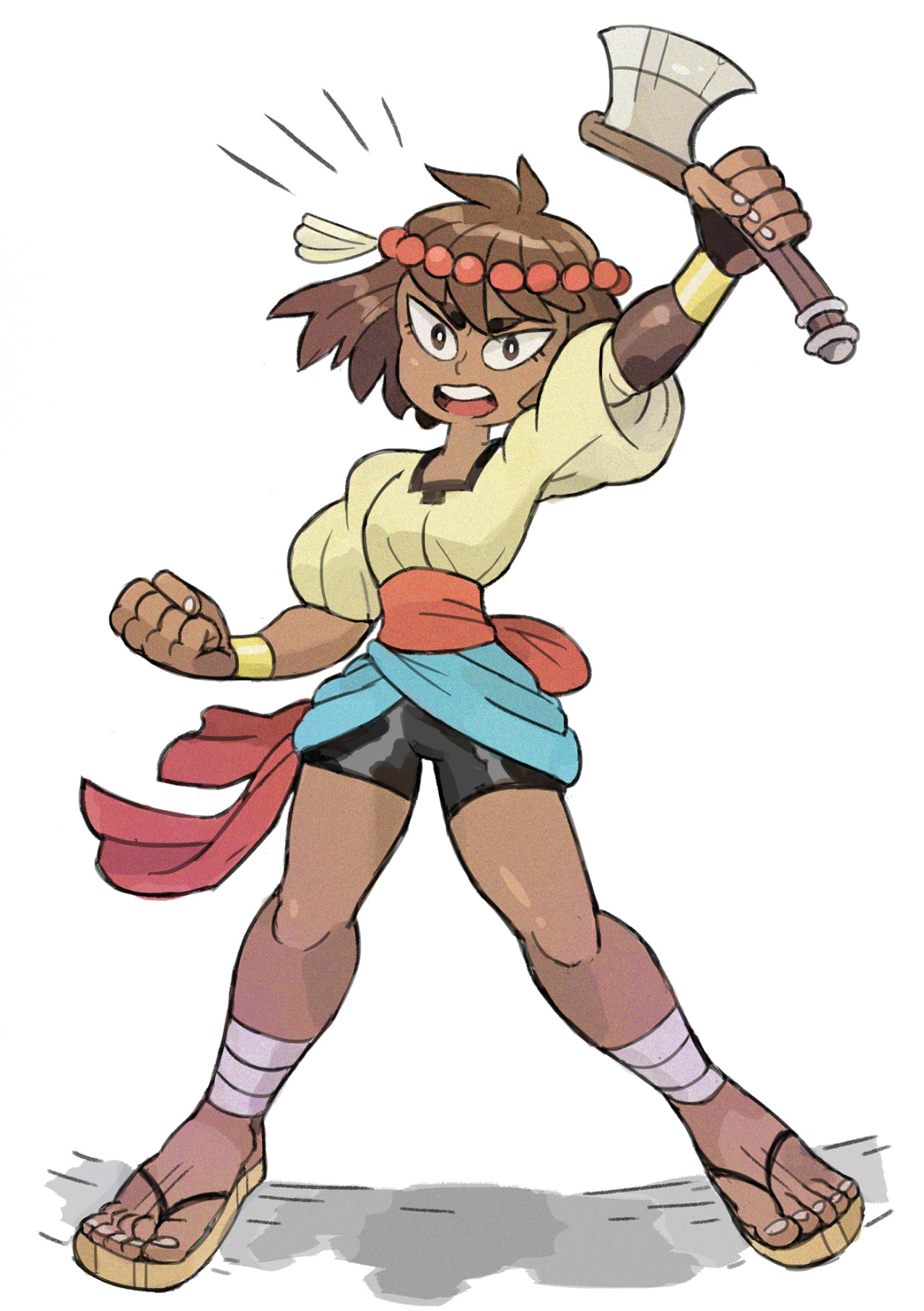 The Big ImageBoard (TBIB) - 1girl ajna (indivisible) axe brown eyes ...