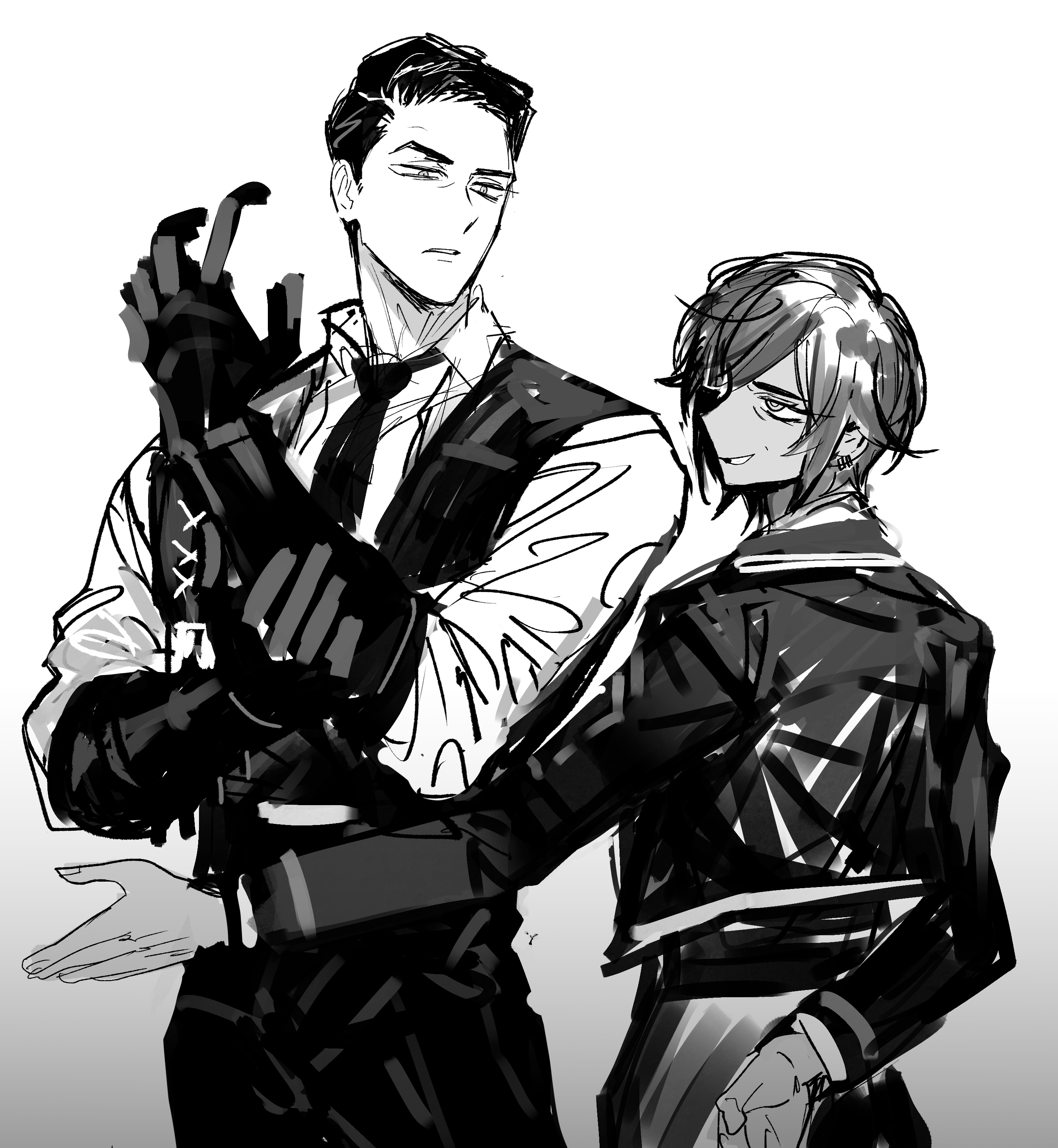 The Big ImageBoard (TBIB) - 1boy 1girl absurdres adjusting clothes adjusting gloves collared ...