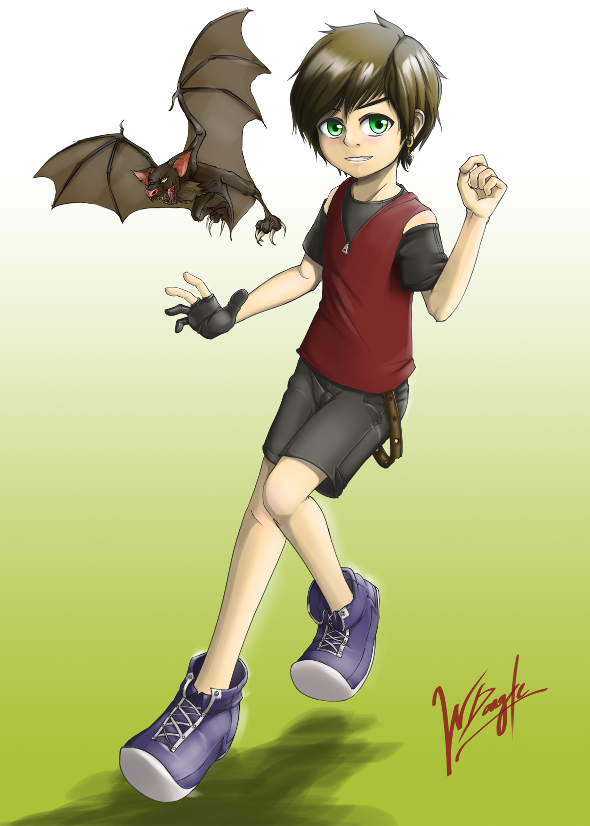 The Big ImageBoard (TBIB) - 1boy bat character request earring smile ...